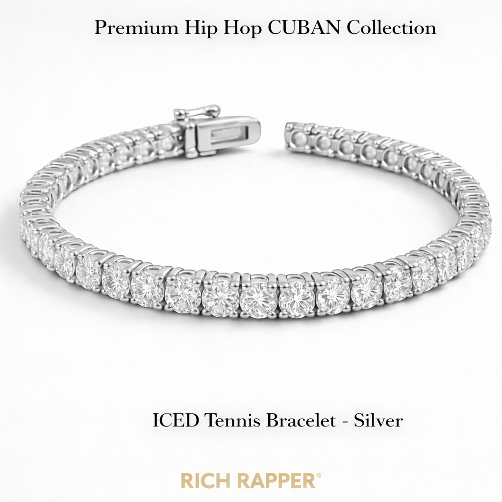 ICED TENNIS BRACELET - SILVER – Rich Rapper Official