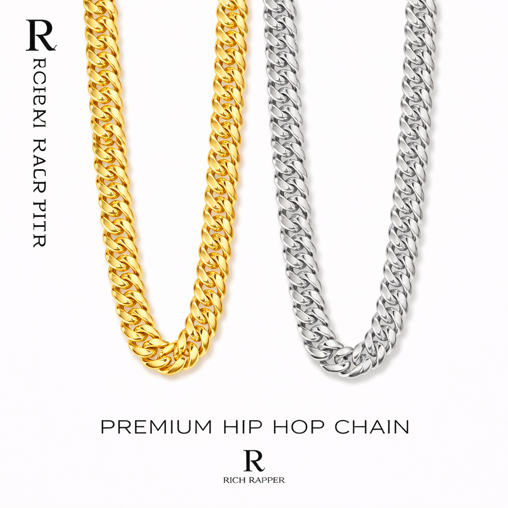 RICH RAPPER Cuban Link Chain – Gold & Silver (Set of 2) – Rich Rapper ...